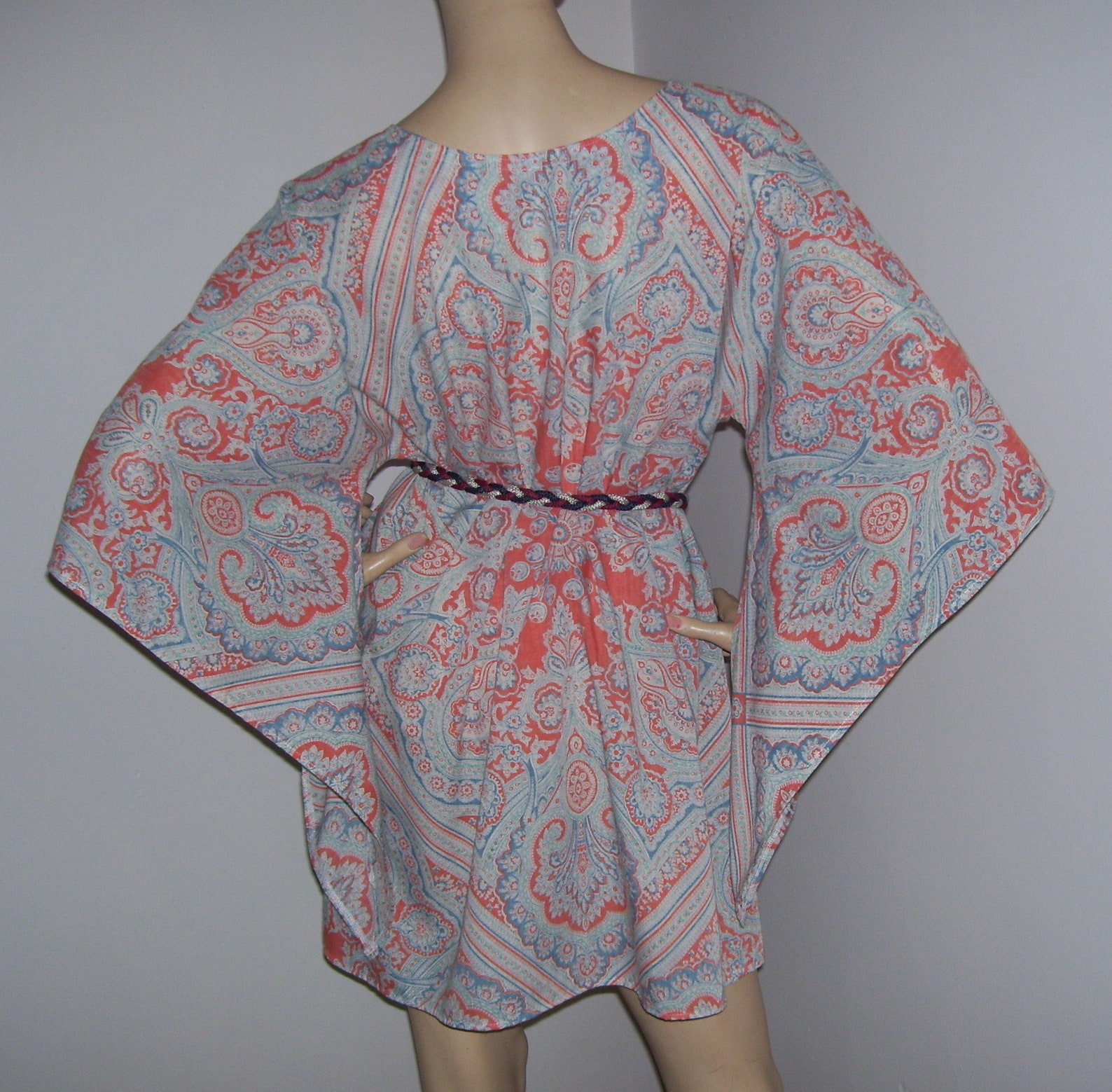 Bohemian Goddess Sheer Paisley Bandana Vintage Dashiki Caftan | Etsy