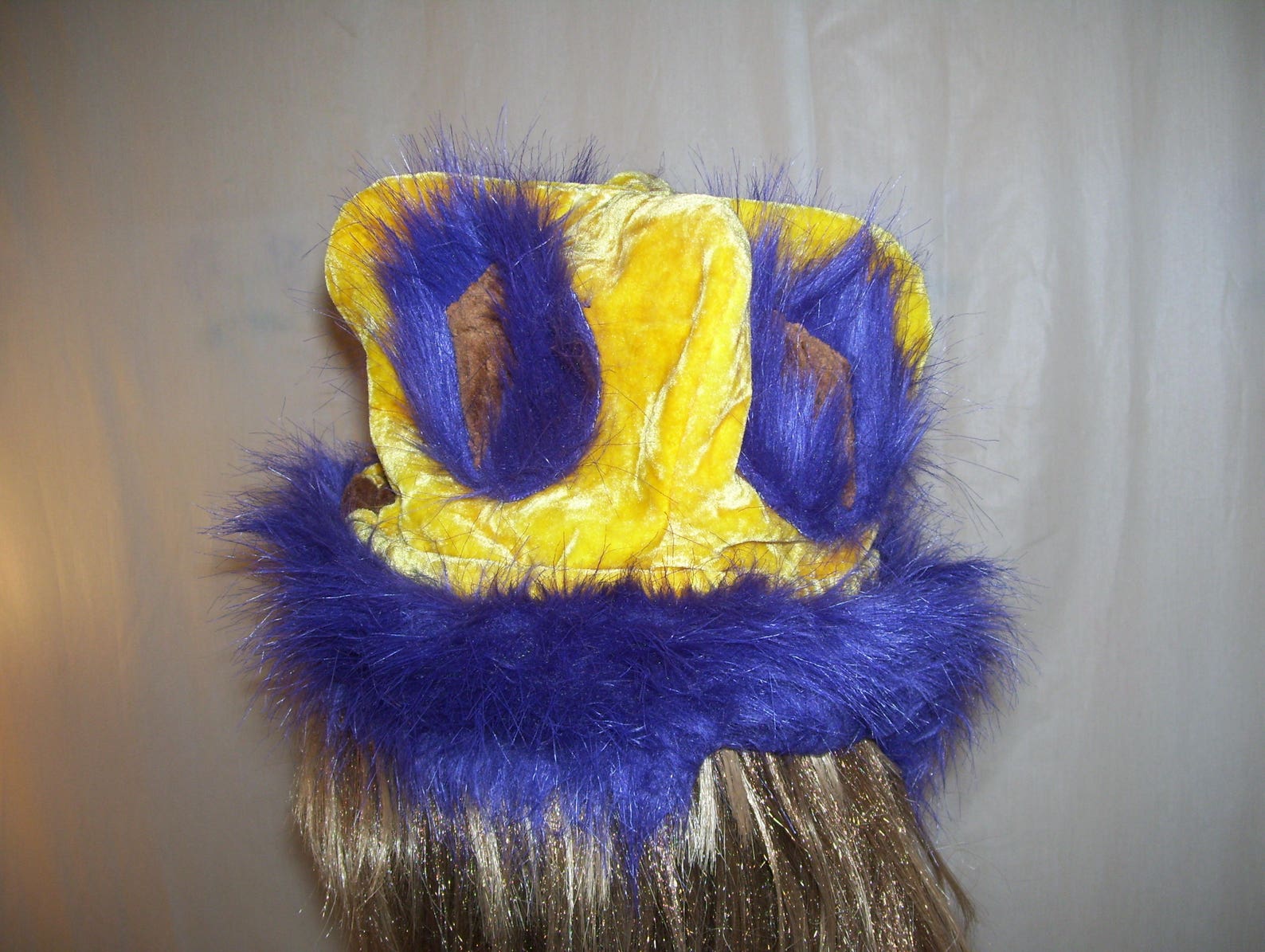 Gold Purple Crown Weird Odd Fleur De Lis Furry Velvet Hat - Etsy