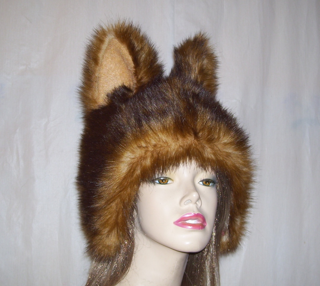 Fenec Fox Ginger Hat Red Fox Fur Hat Huge Ears Furry Head Piece ...
