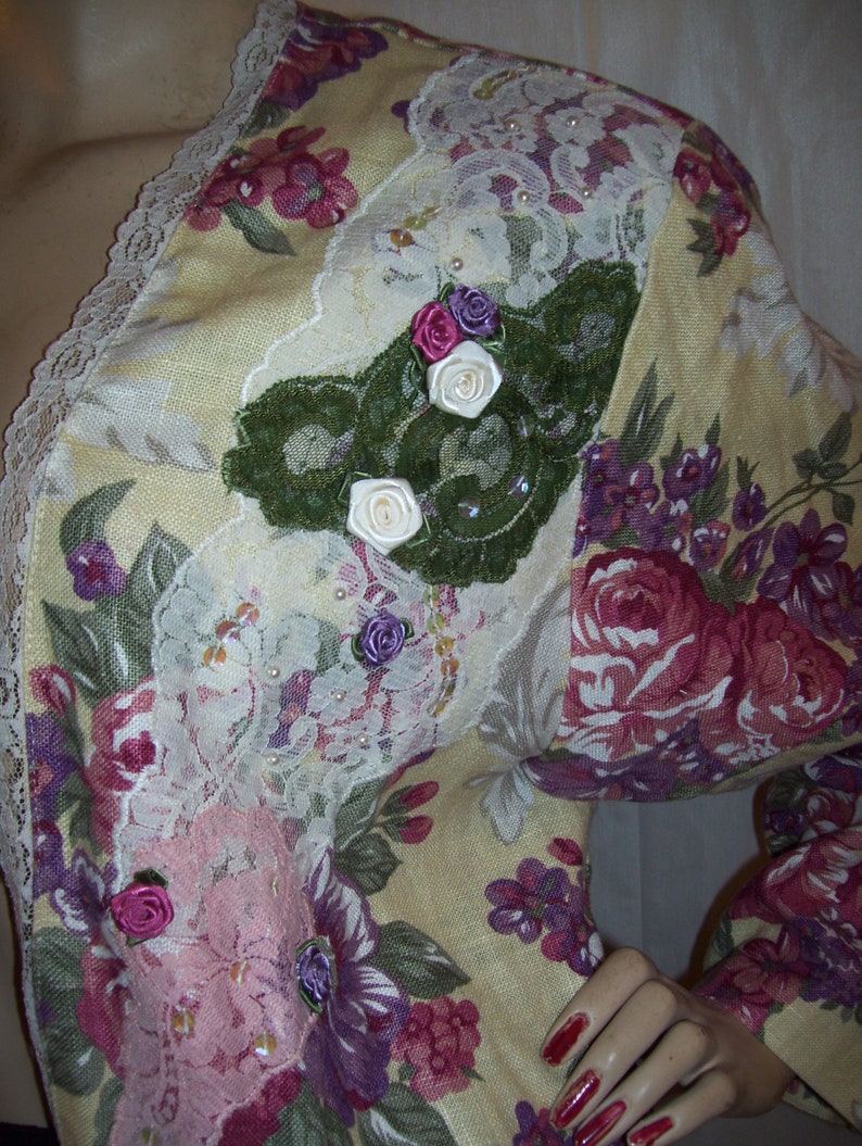 Floral Duster Lace Applique Sequins Pearls Aline Duster Chic - Etsy