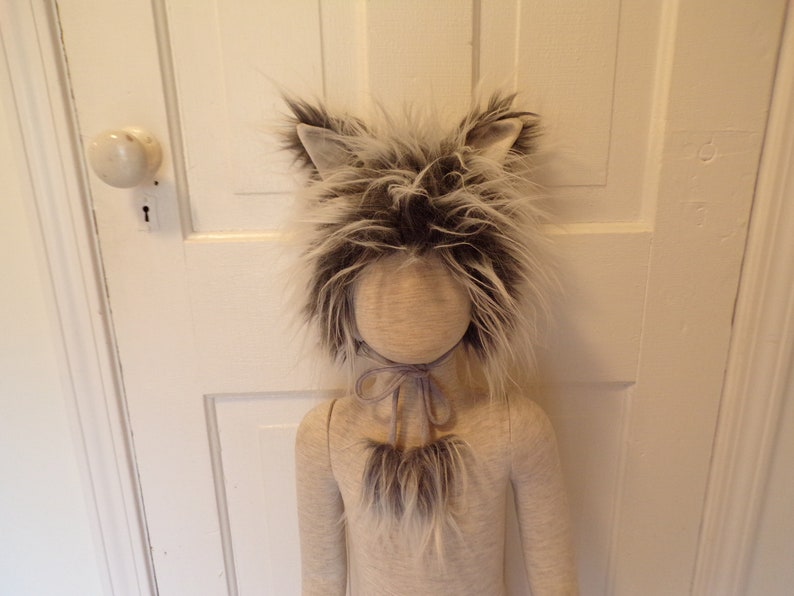 Kid Fur Gray Wolf Hat Tail Toddler Wolf Ear Hat Furry - Etsy