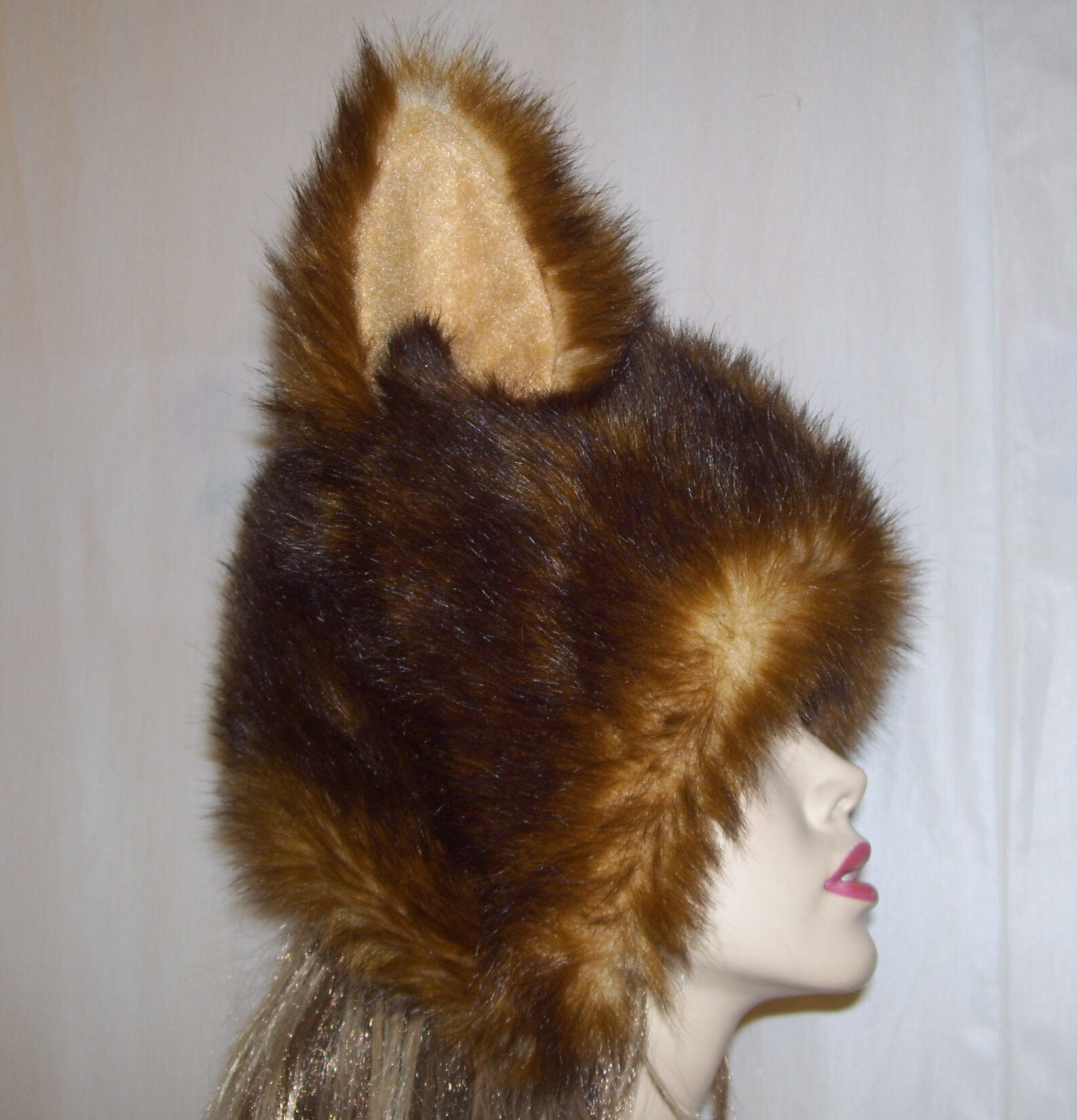 Fenec Fox Ginger Hat Red Fox Fur Hat Huge Ears Furry Head - Etsy