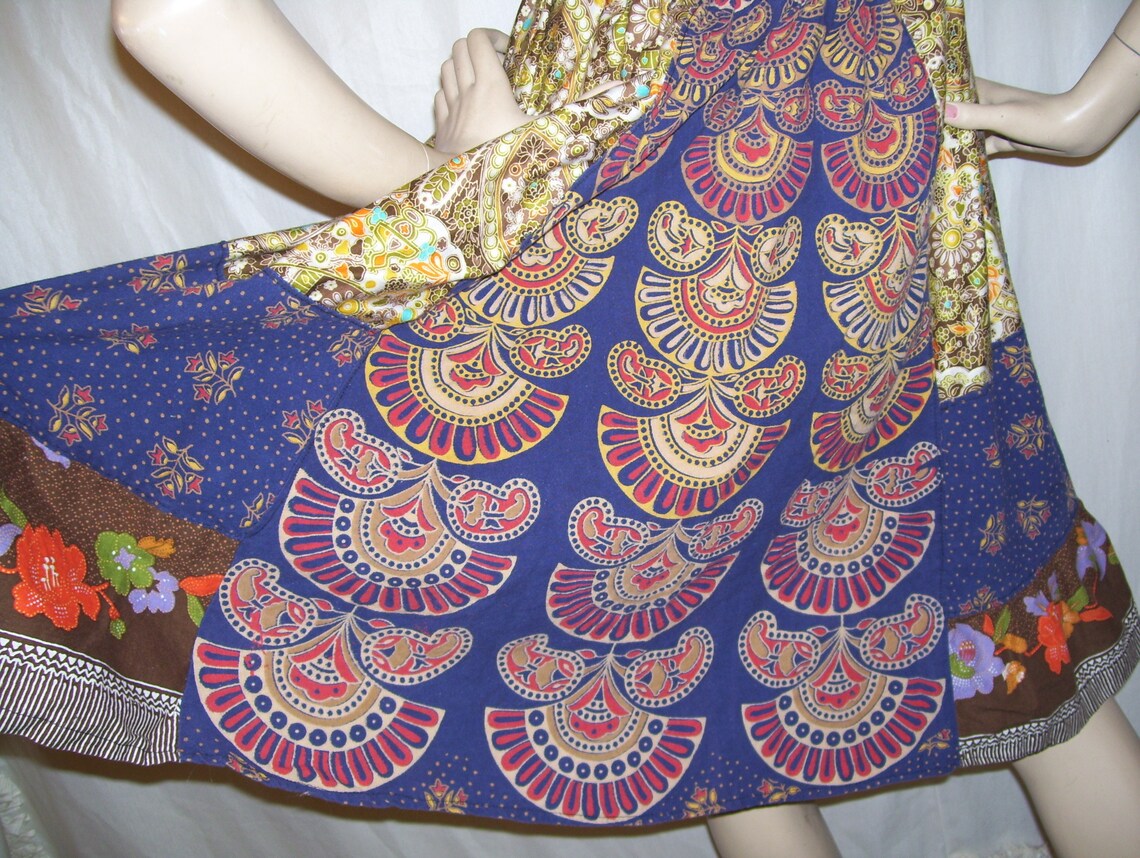 Hippie Sundress Patchwork OOAK Bohemian Boho Strappy Dress - Etsy