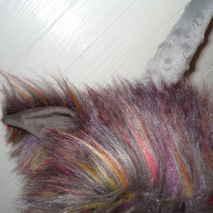 Furry Wild Thing Hat Horn Fur Hat Monster Creature Hat Birthday OOAK ...