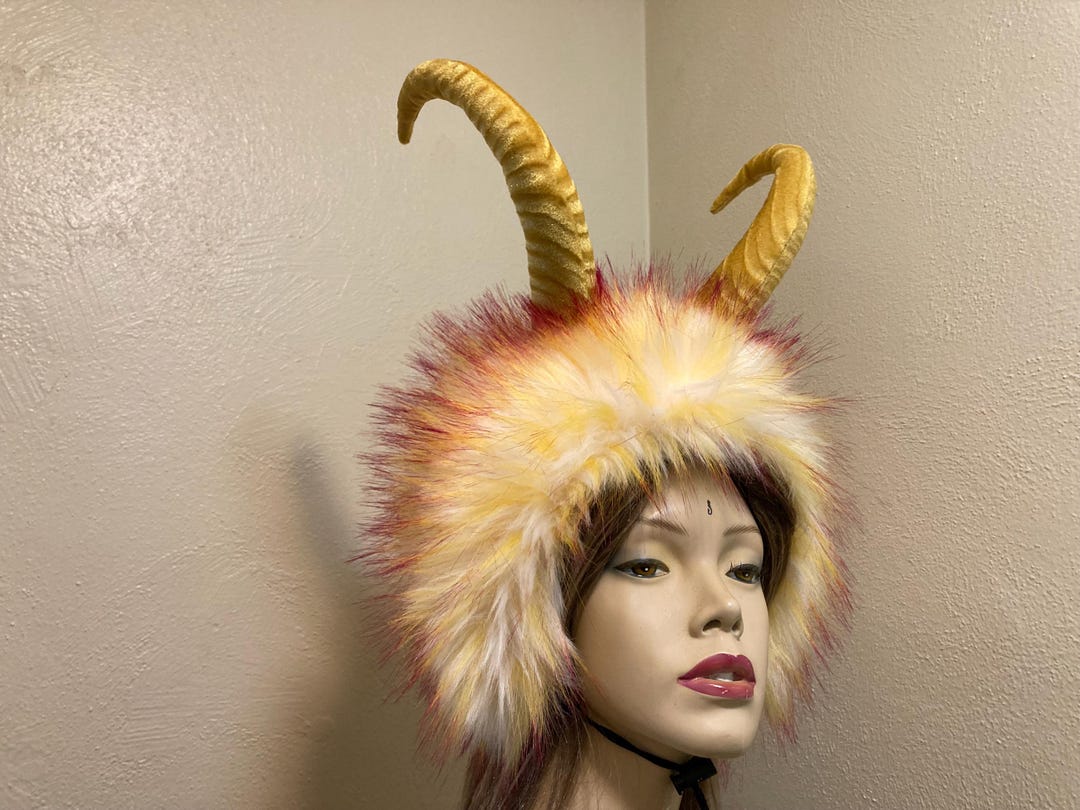 Faux Fur Horn Hat: Weird Monster Costume Head Piece - Etsy