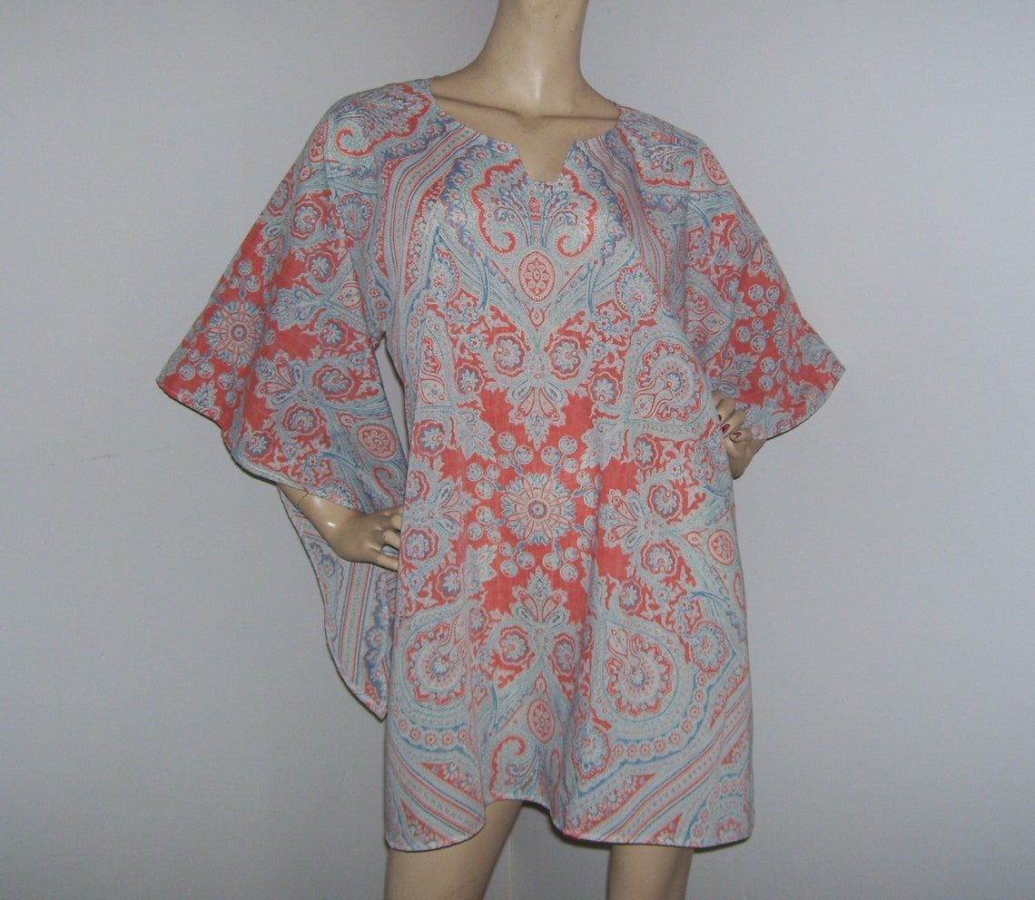 Bohemian Goddess Sheer Paisley Bandana Vintage Dashiki Caftan | Etsy