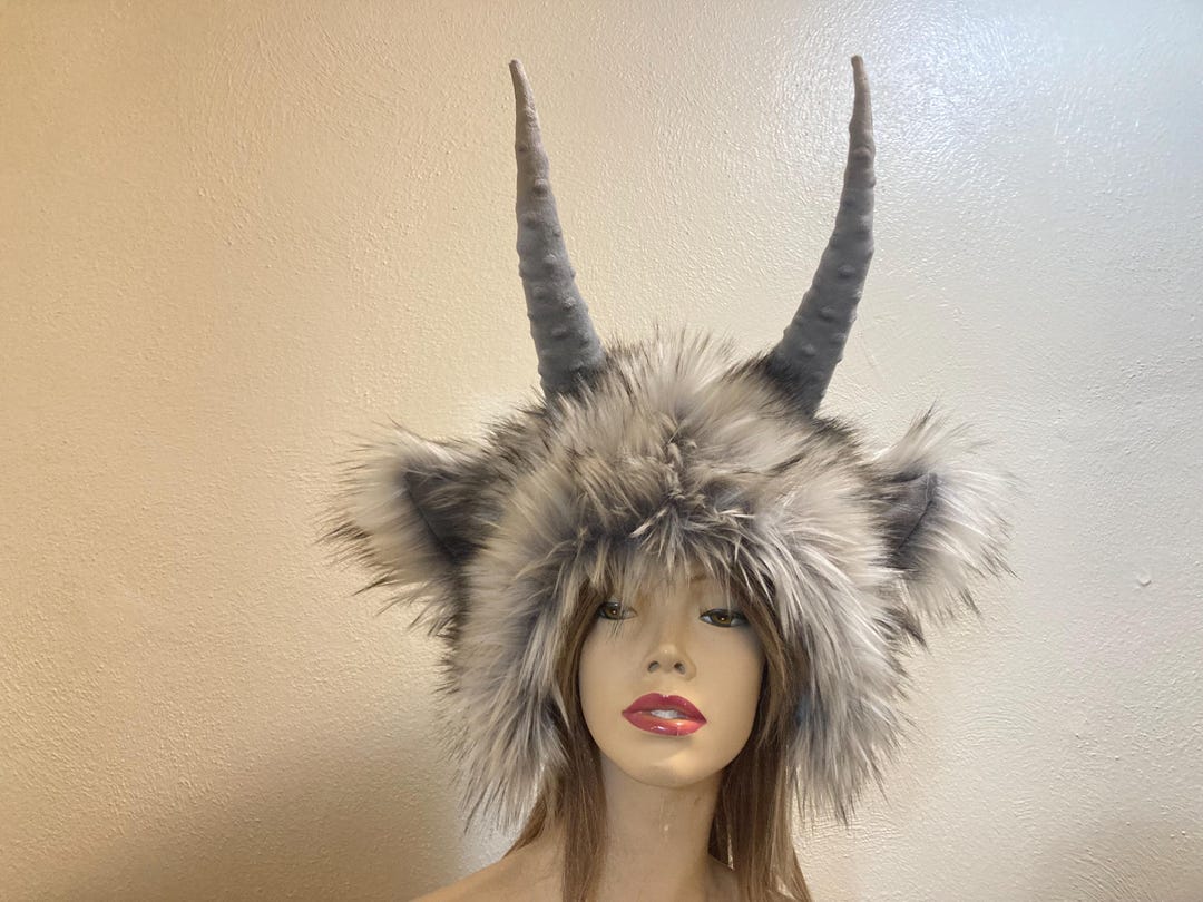 Monster Horn Hat Furry Hat OOAK Wild Thing Hat Head Piece Fur Halloween ...