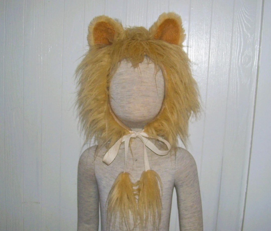 Furry Lion Mane Hat Faux Fur Halloween Costume Hood Toddler(18.5-20 ...