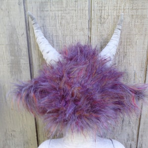 Furry Wild Thing Hat Horn Fur Hat Monster Creature Hat Birthday OOAK ...