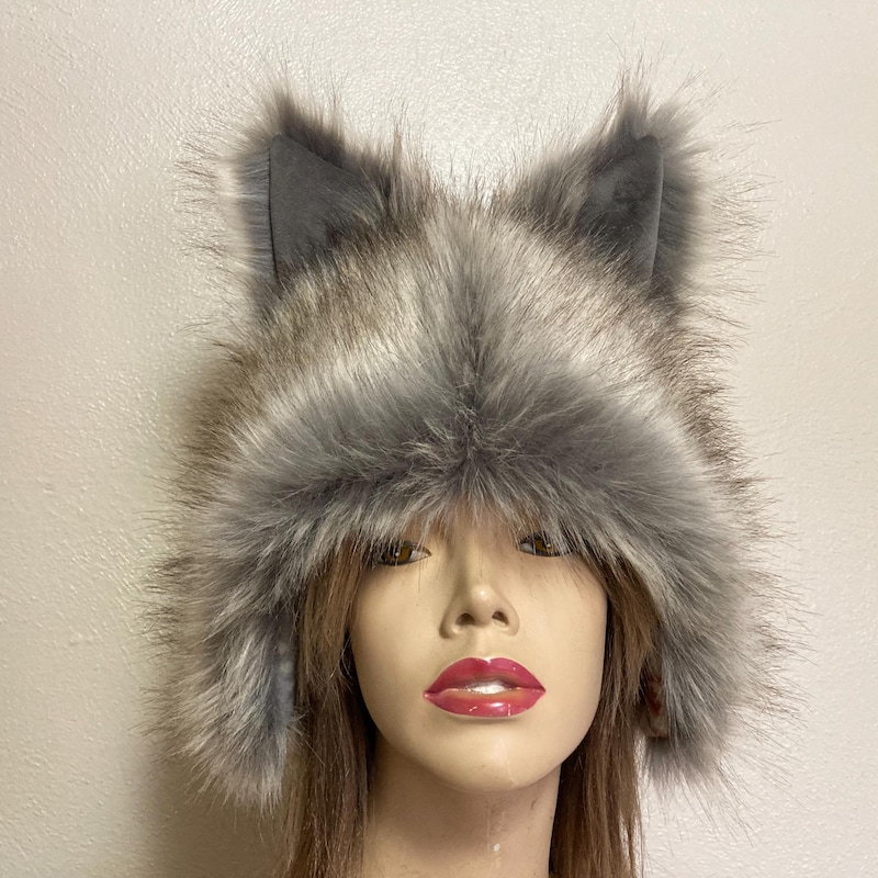 Black Furry Wolf Head - Etsy
