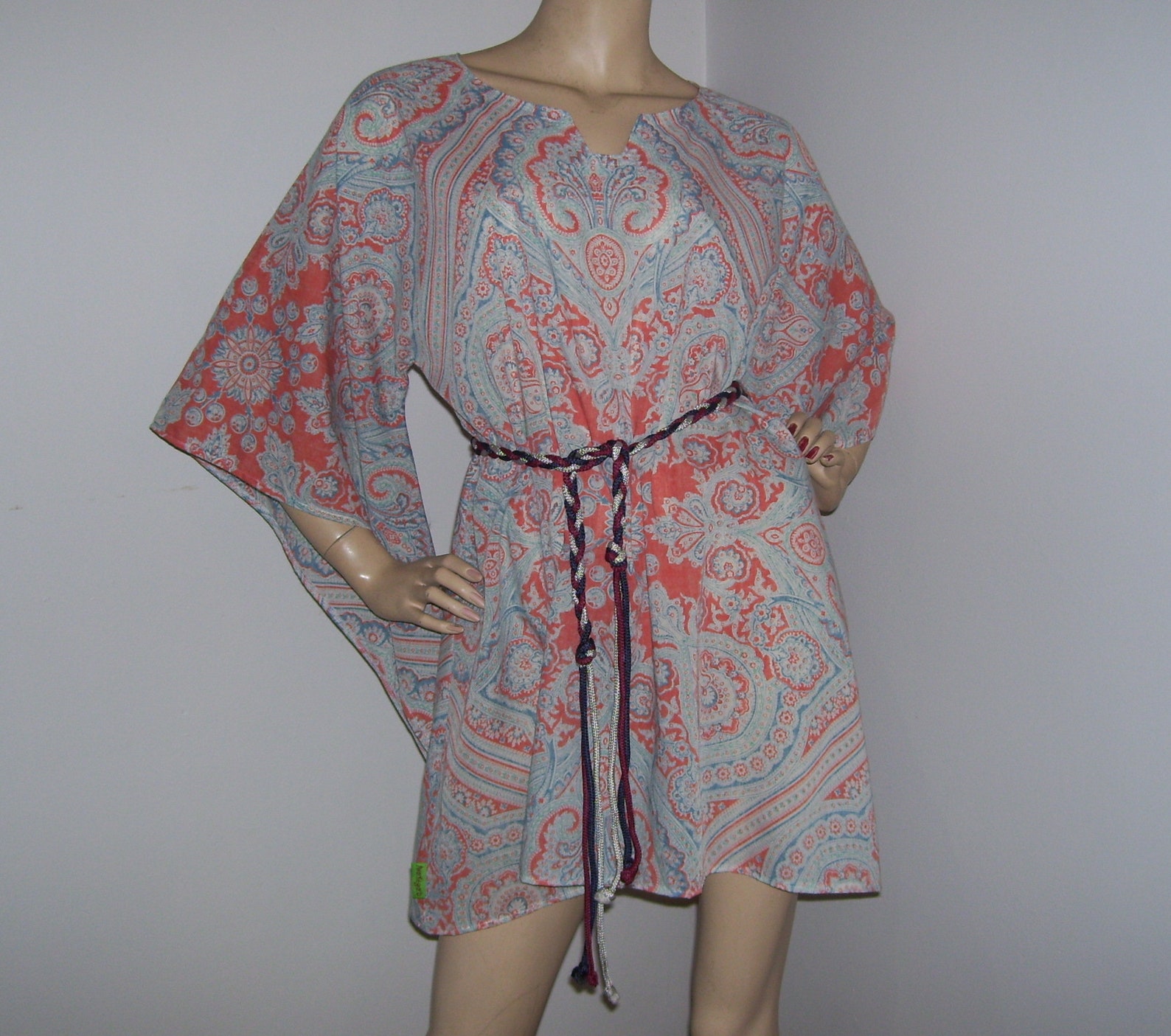 Bohemian Goddess Sheer Paisley Bandana Vintage Dashiki Caftan | Etsy