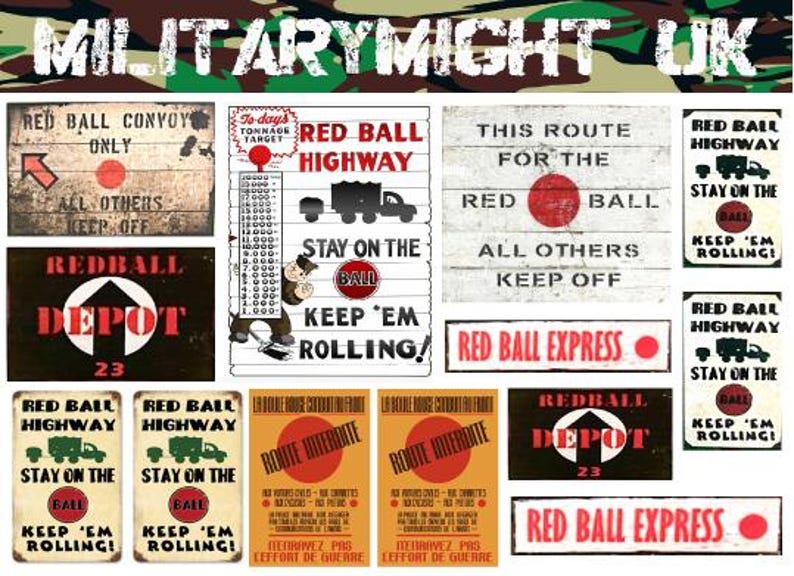 1 16 1 18 Scale WW2 Red Ball Express Signs Posters Decals Diorama - Etsy