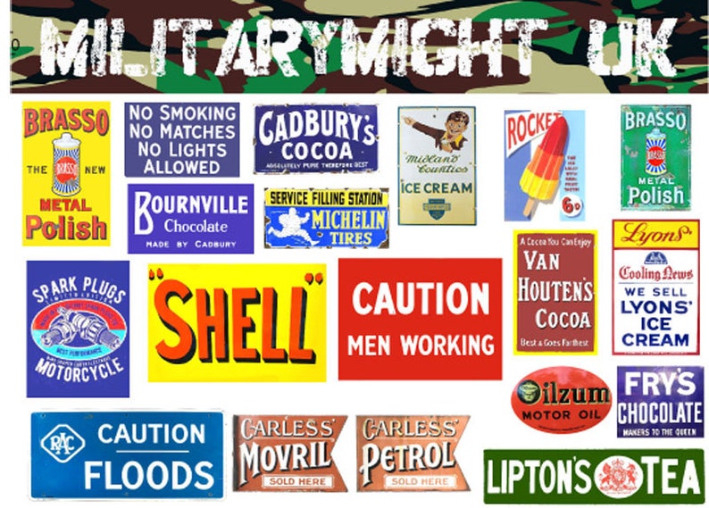 1 16 1 18 Scale Period Enamel Signs Posters Diorama Modelling Decals - Etsy