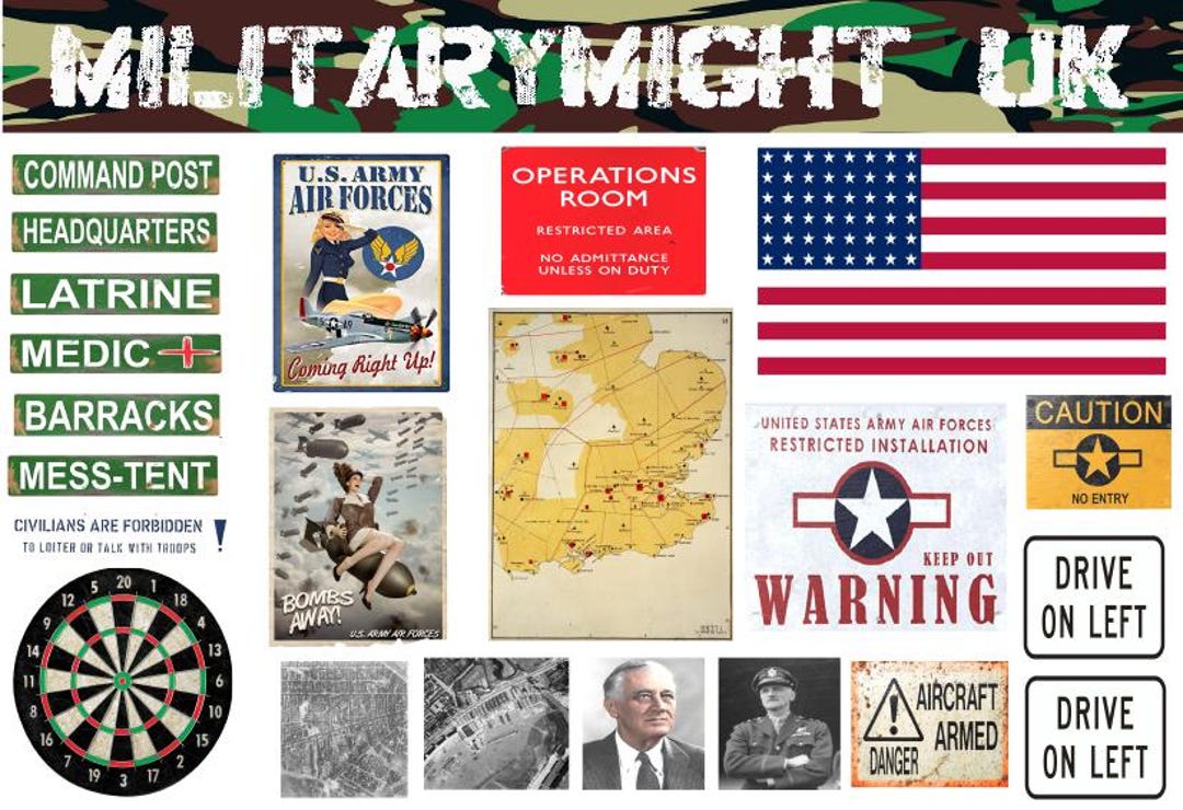 1 32 1 35 Scale USAAF WW2 Airforce Base Europe Signs Set Diorama - Etsy