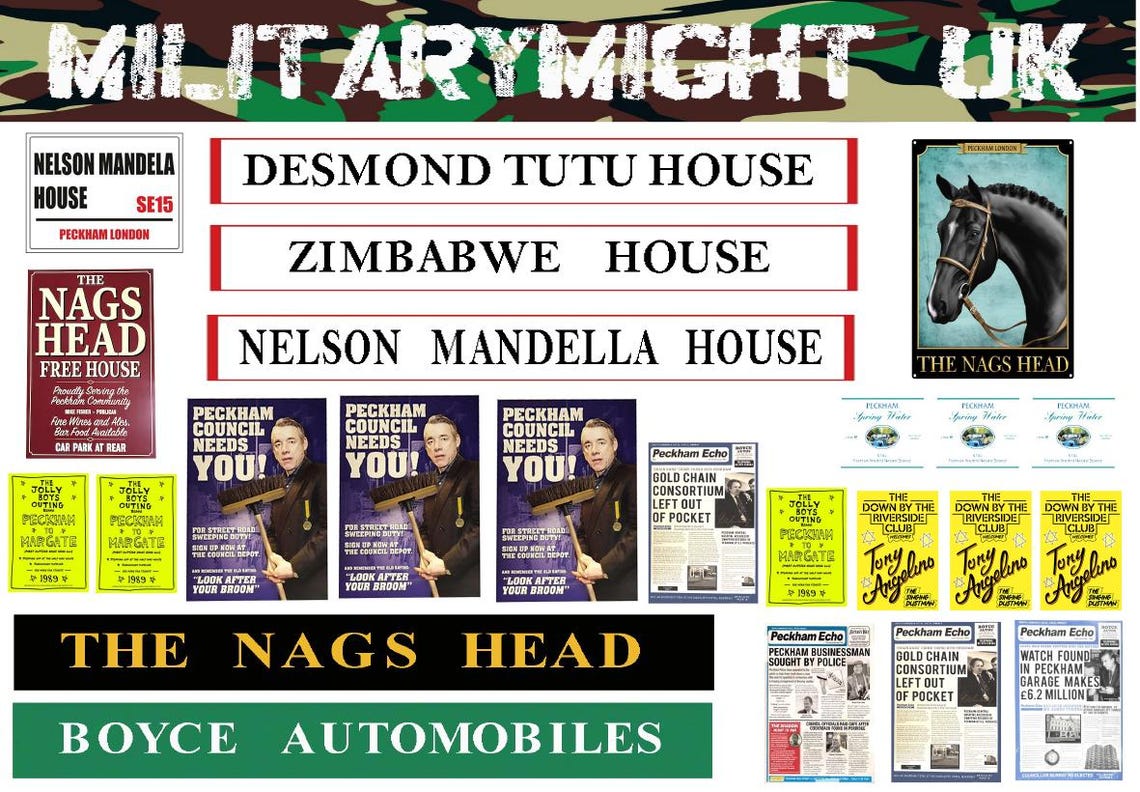 1 32 1 35 Scale Only Fools and Horses Del Boy Peckham Signs Set Diorama ...