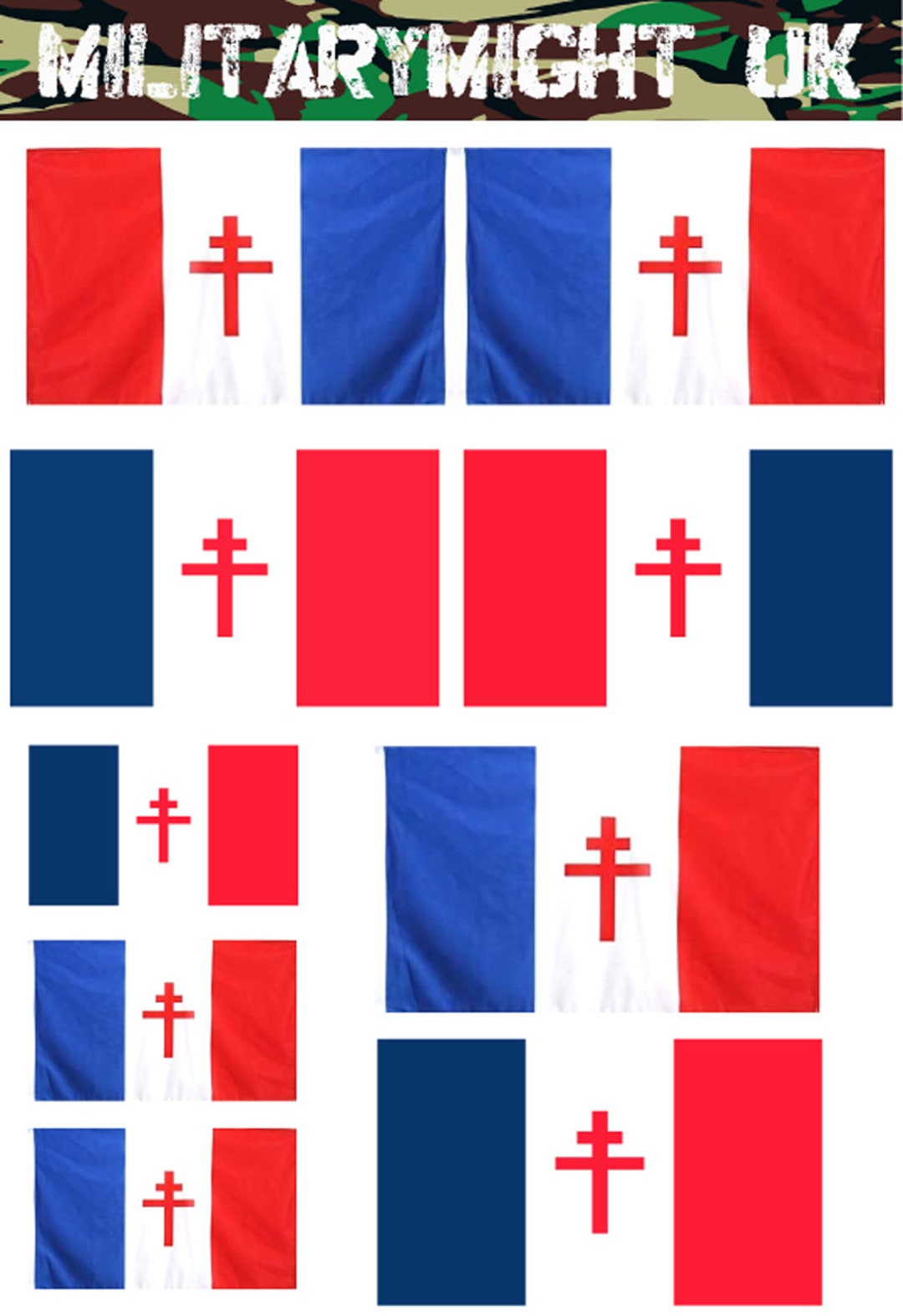 1 16 1 18 Scale Free French WW2 Flags Aerial Recognition - Etsy