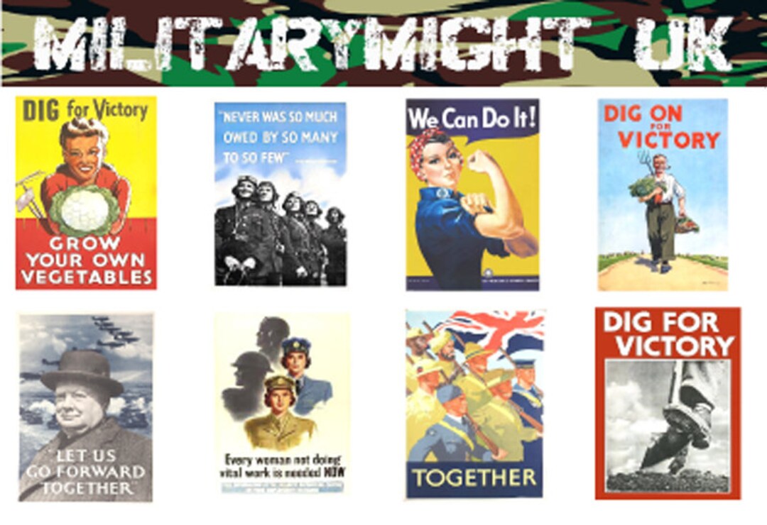 1/32 1/35 Scale WW2 United Kingdom Period Posters Diorama Decals ...
