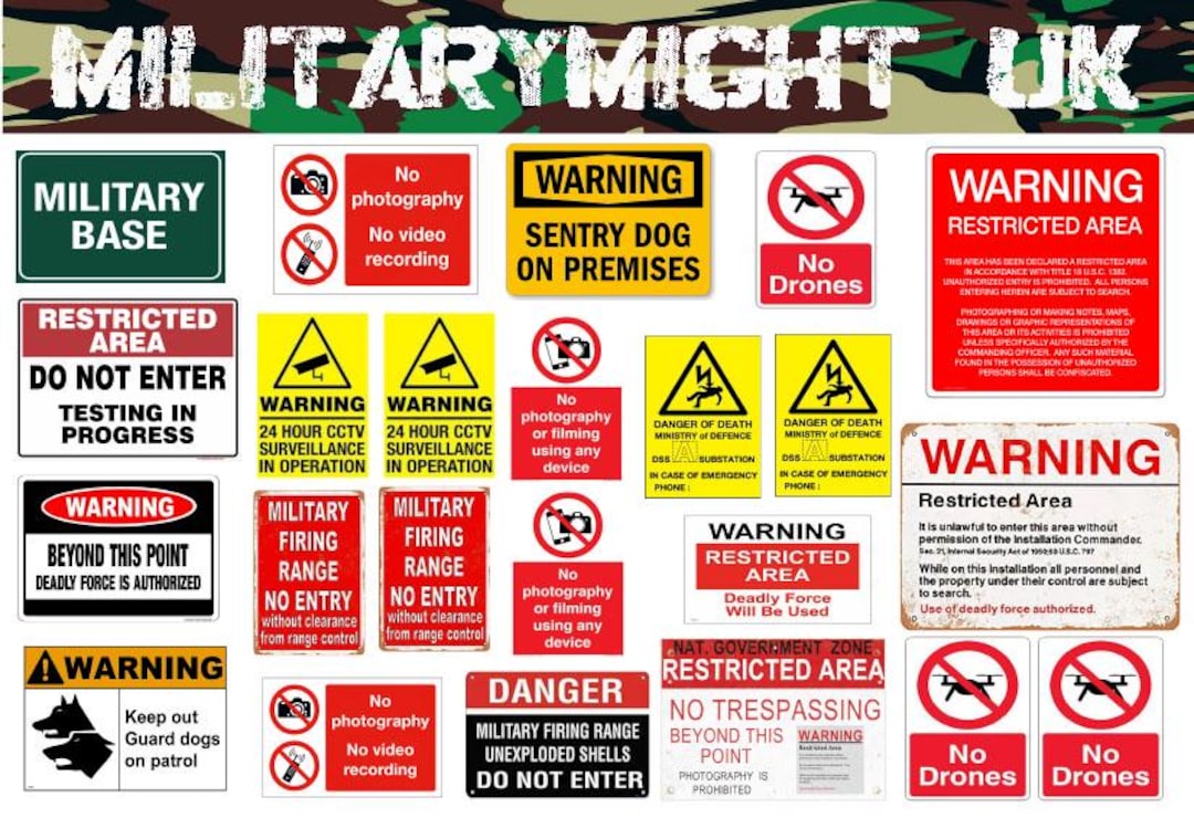 1 32 1 35 Scale US Modern Military Base Signs Set Diorama - Etsy