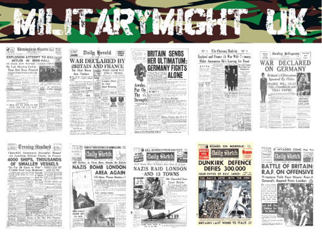 1 16 1 18 Scale WW2 British Newspapers Front Covers - Etsy