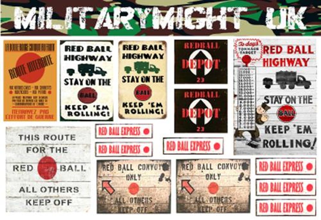 1 32 1 35 Scale WW2 Red Ball Express Signs Posters Decals Diorama - Etsy