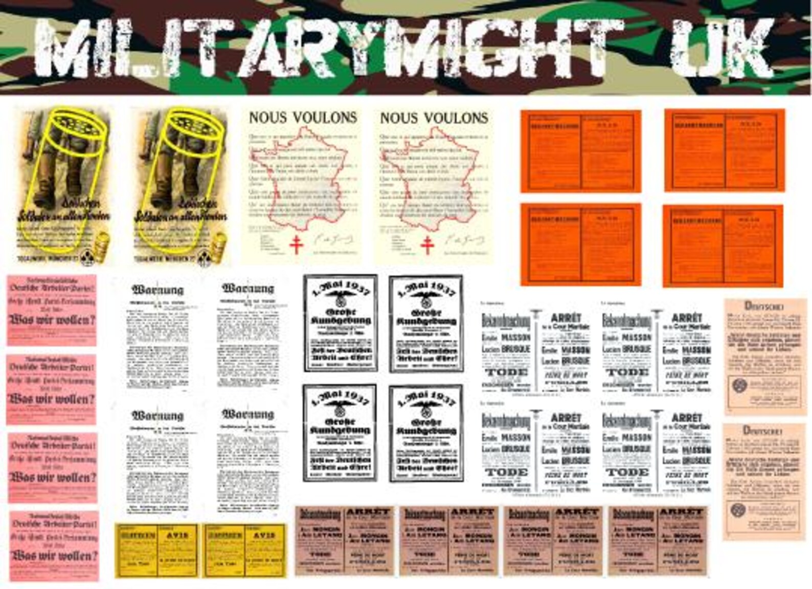 1 16 1 18 Scale WW2 German Rotunda Signs Posters Decals Set 2 Diorama ...