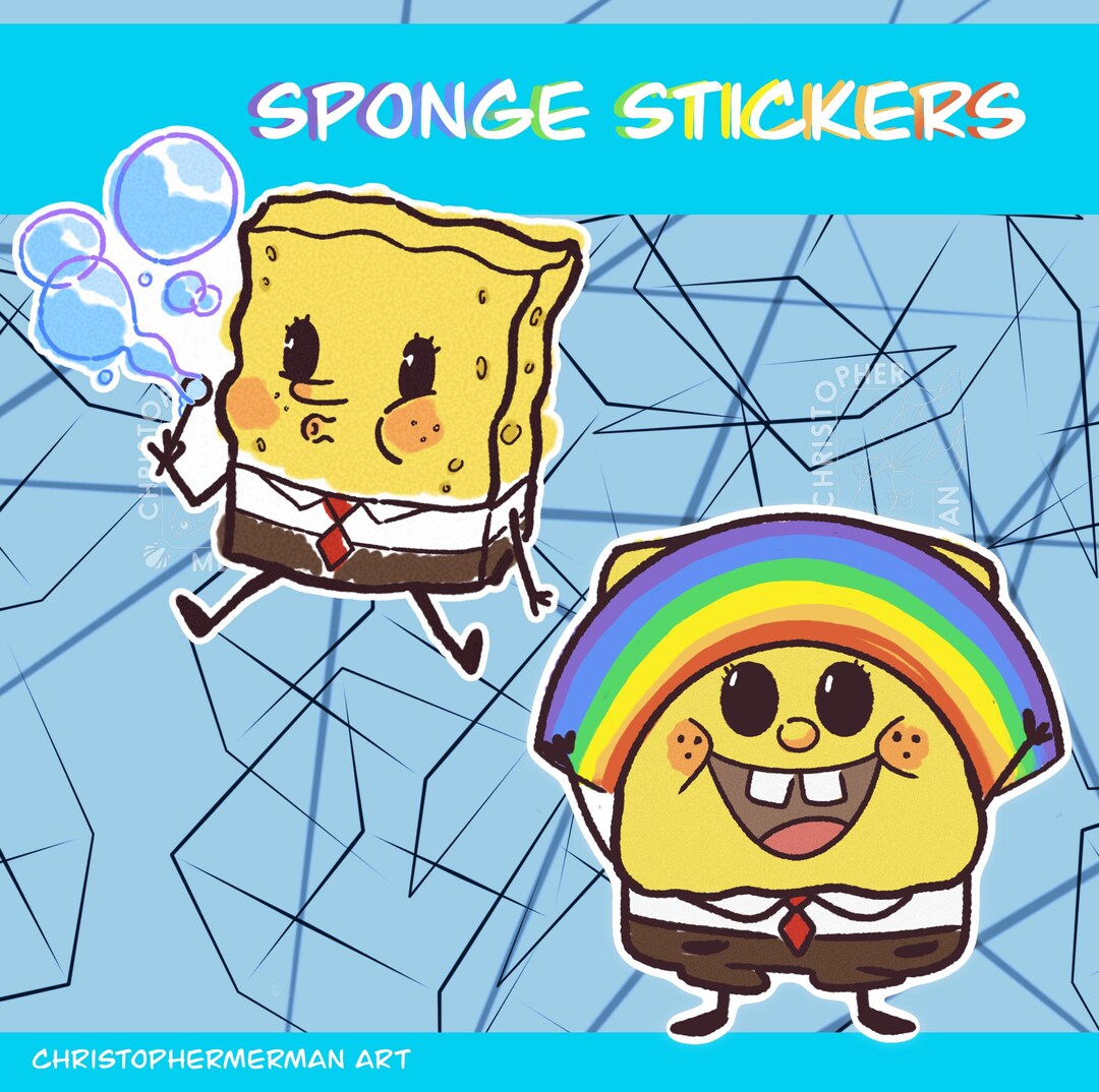 Cute Sponge Stickers Rainbow Bubbles - Etsy