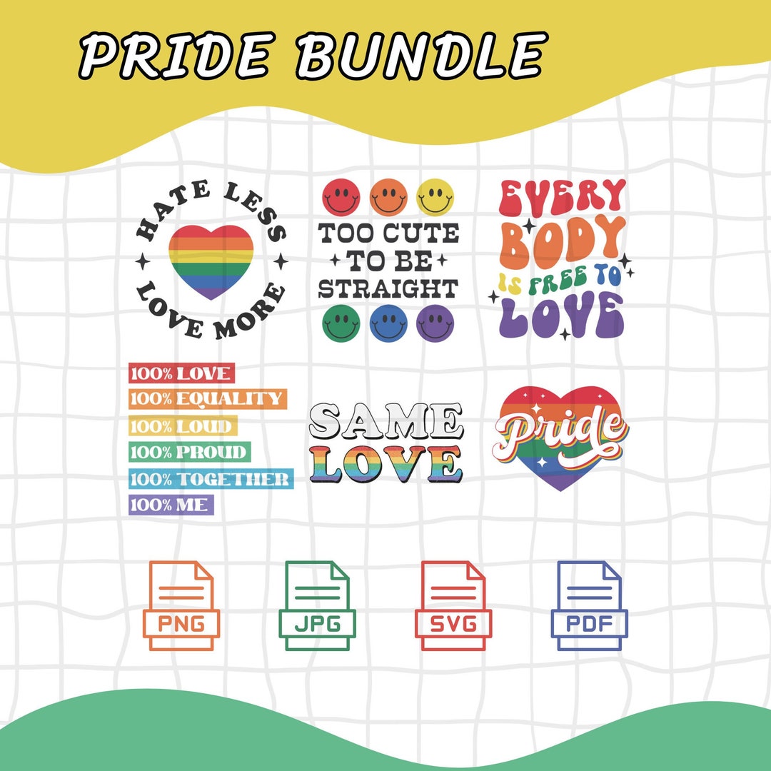 LGBTQ 6 Pack Bundle | Pride Month | SVG | PNG | Pdf | Digital Cut File ...