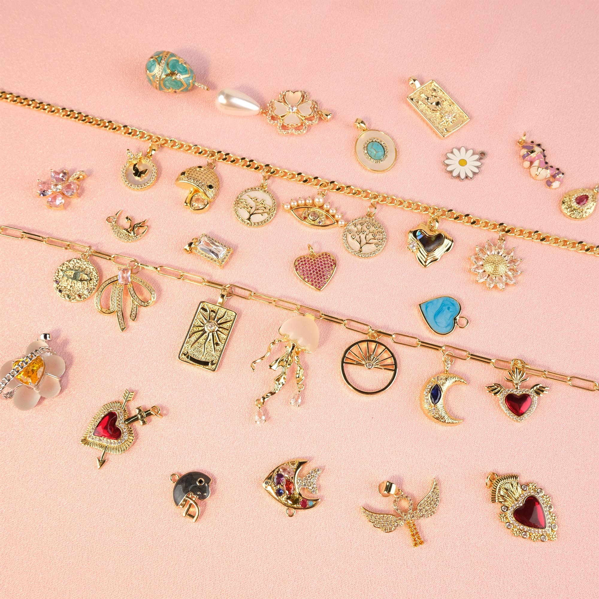 Design Your Own Charm Bracelet, Vintage Gold Charm Bracelet, Custom ...