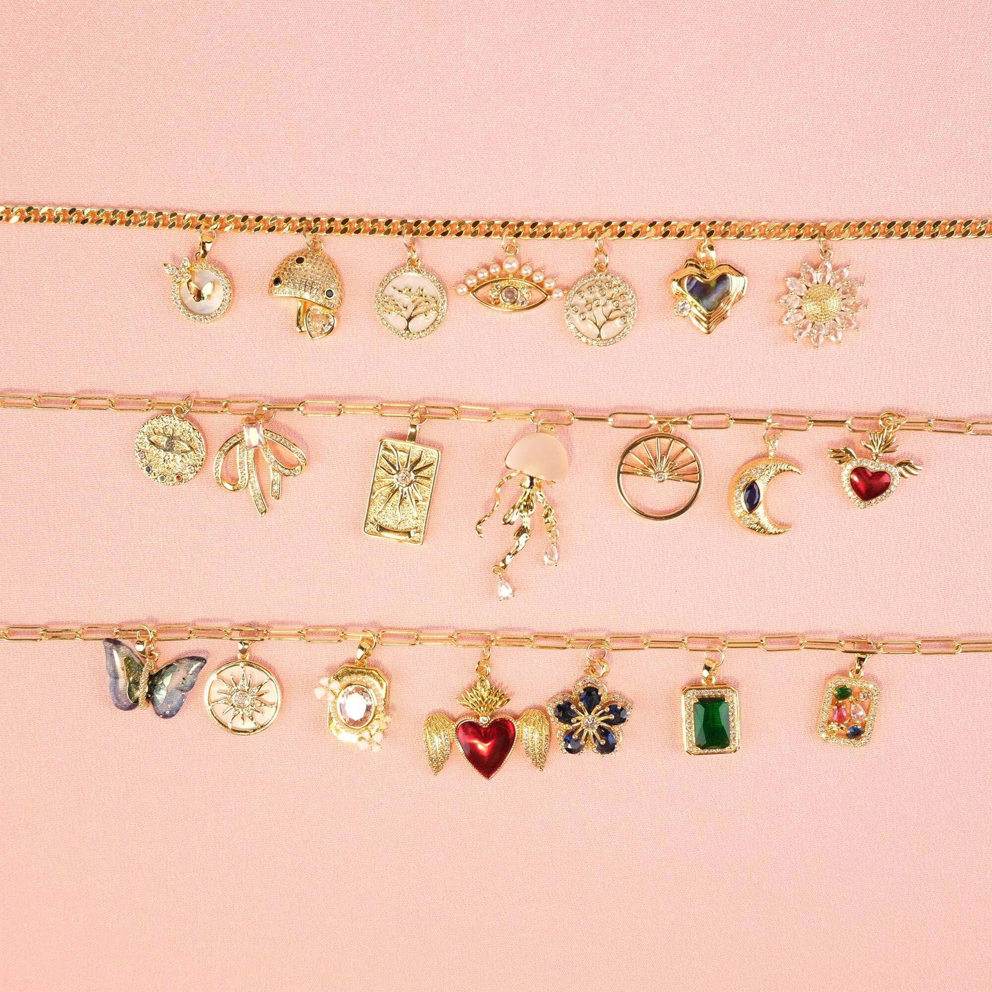 Design Your Own Charm Bracelet, Vintage Gold Charm Bracelet, Custom ...