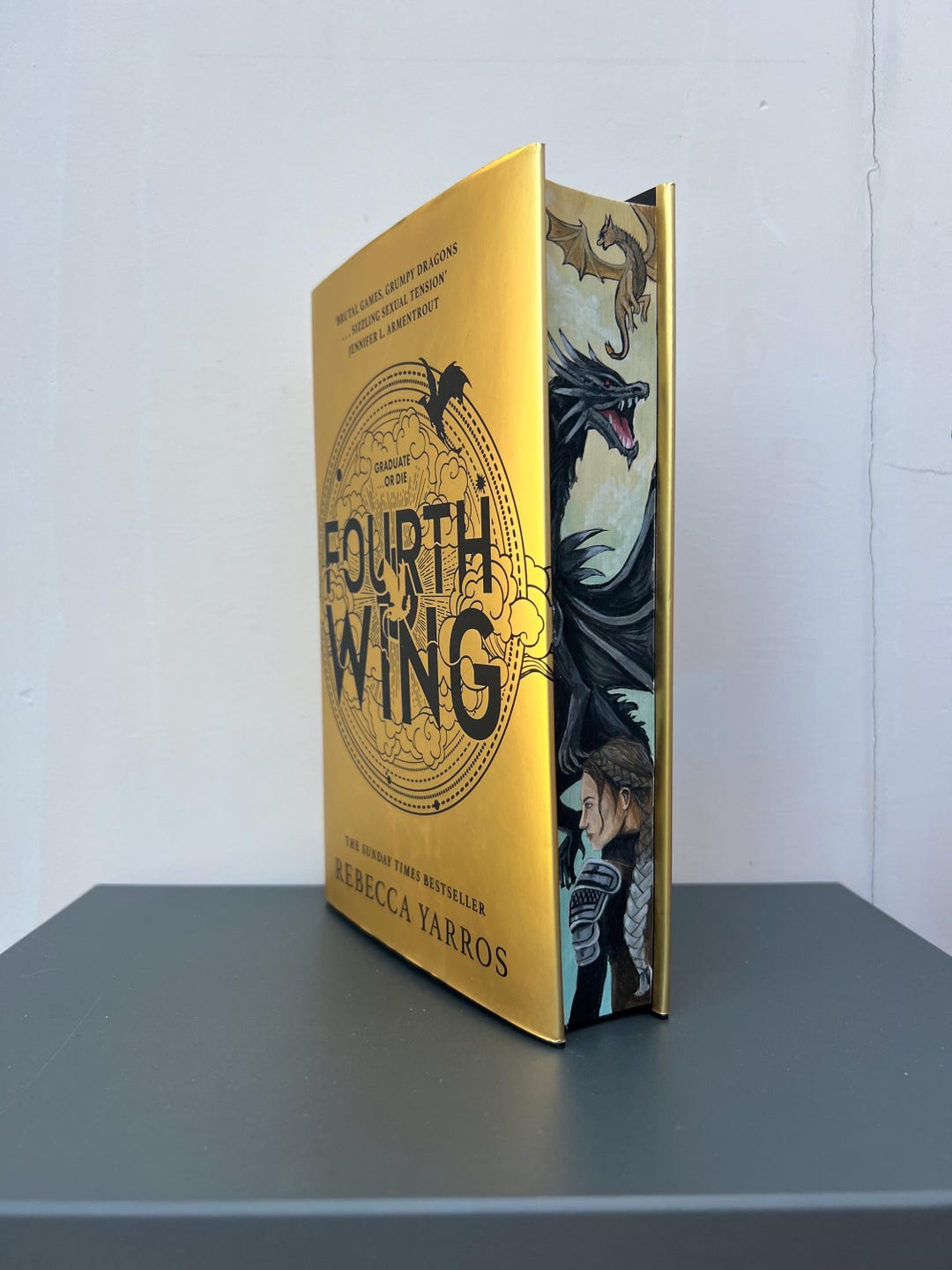 Fourth Wing Special Edition Hand Painted Fore Edge Book Rebecca Yarros ...