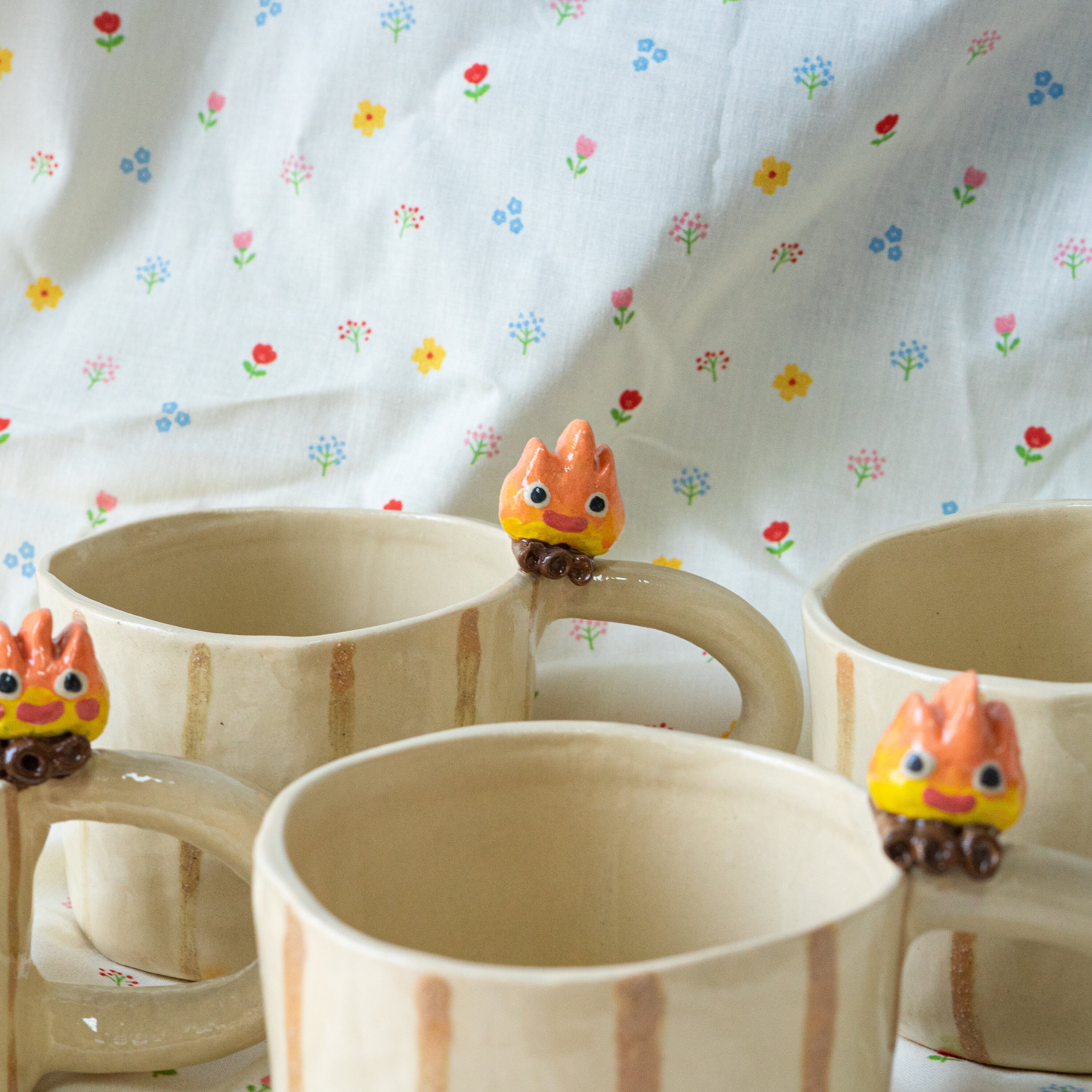Cute Fire Demon Character Mug, Handmade Ceramics, Hand Shaped Pottery ...