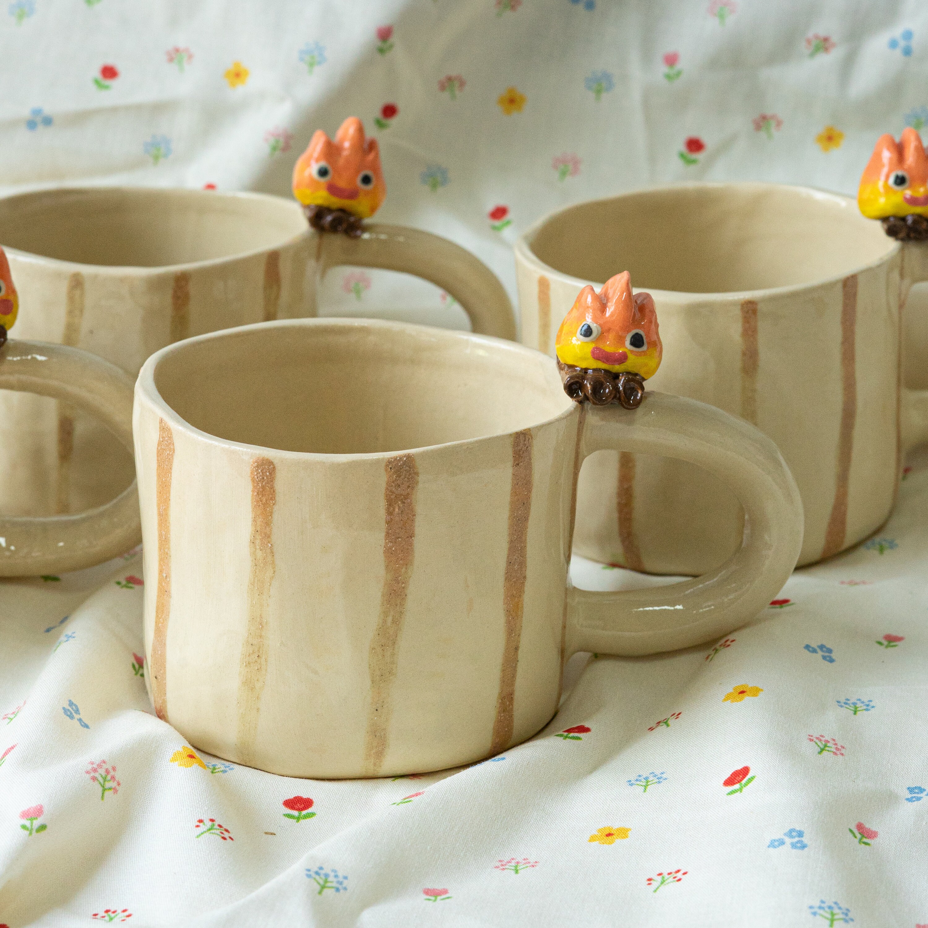 Cute Fire Demon Character Mug, Handmade Ceramics, Hand Shaped Pottery ...