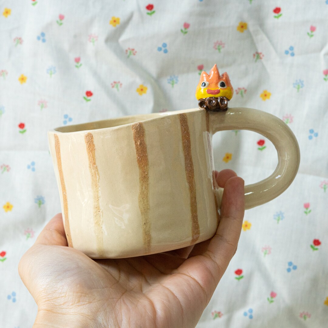 Cute Fire Demon Character Mug, Handmade Ceramics, Hand Shaped Pottery ...