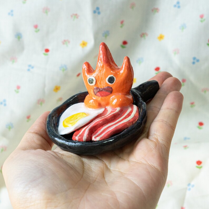 Ceramic Fire Demon Figurine, Cute Fire Character, Gift for Her, Cute ...