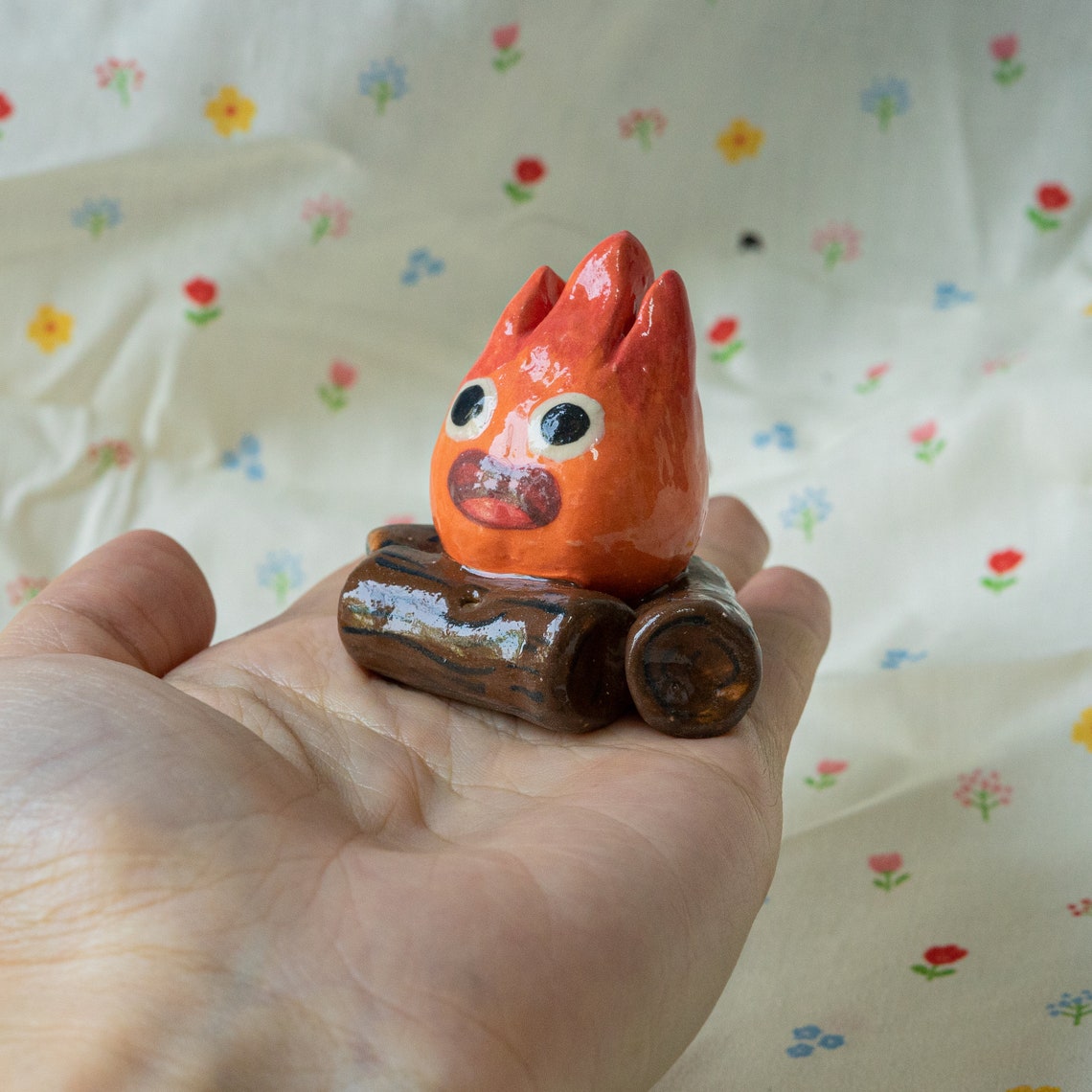 Ceramic Fire Demon Figurine, Cute Fire Character, Gift for Her, Cute ...