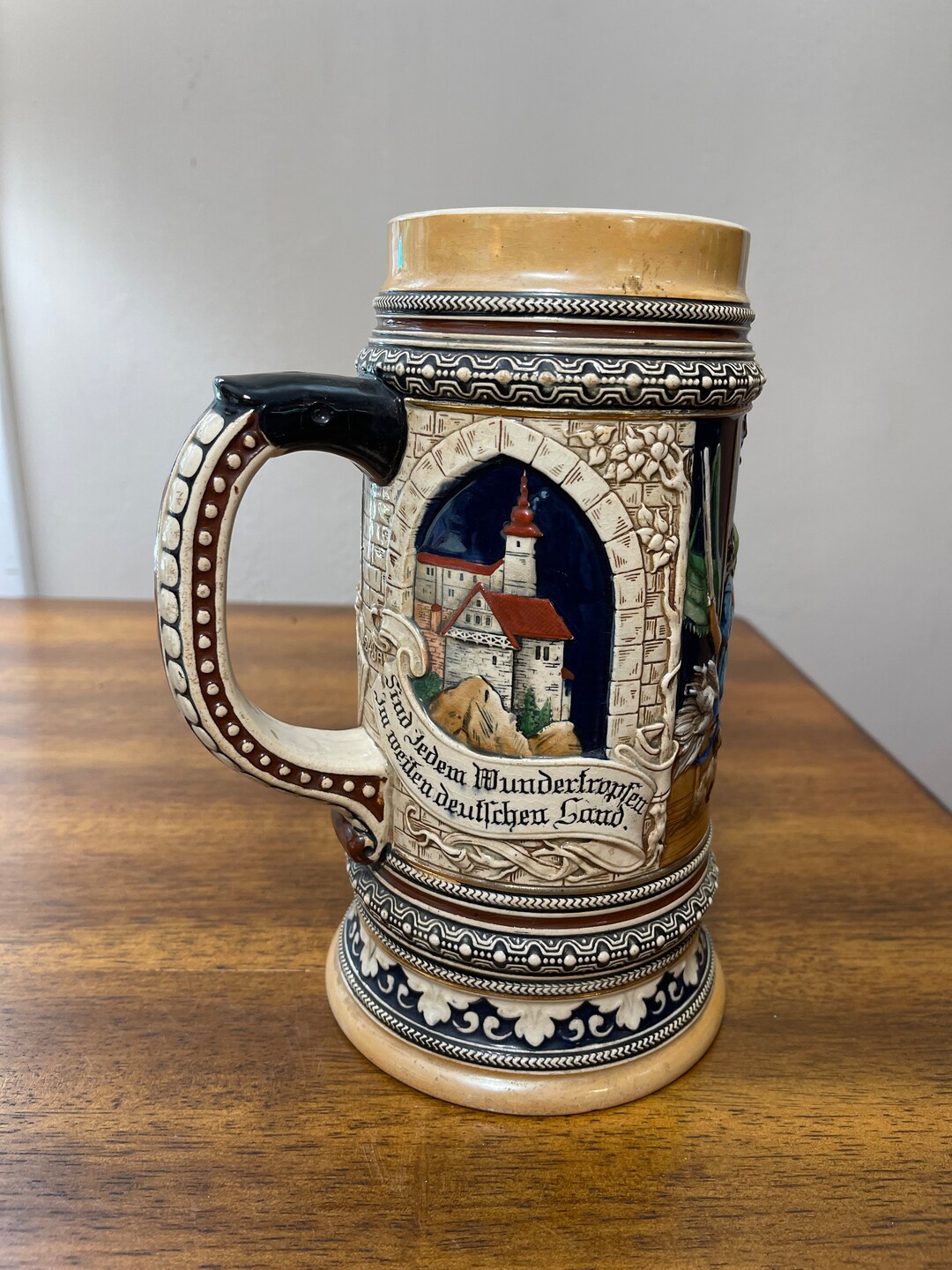 Vintage Large German Marzi & Remi Beer Stein With Hand Painted Relief ...