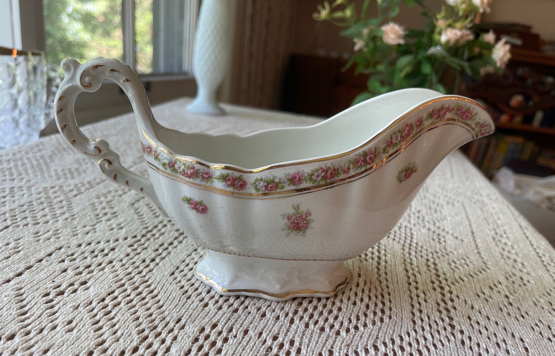 Set of 2 Antique Mercer China Semi-vitreous Dishes in Off-white, Pink ...