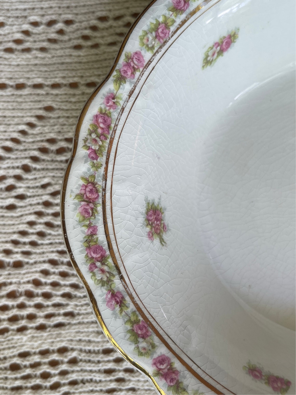 Set of 2 Antique Mercer China Semi-vitreous Dishes in Off-white, Pink ...