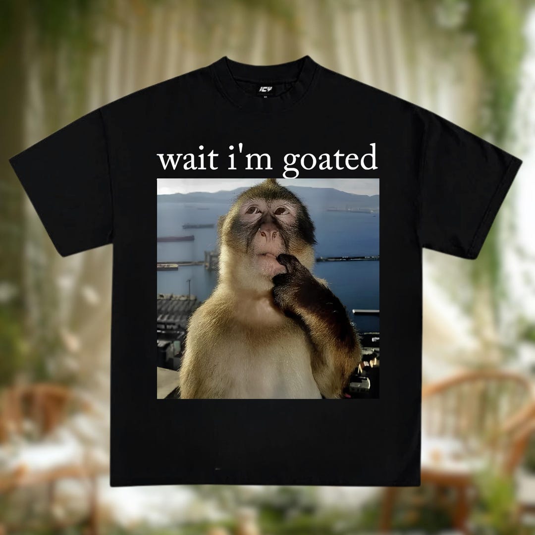 Wait Im Goated Meme Shirt, Thinking Monkey Meme Hoodie, Funny Gen Z ...