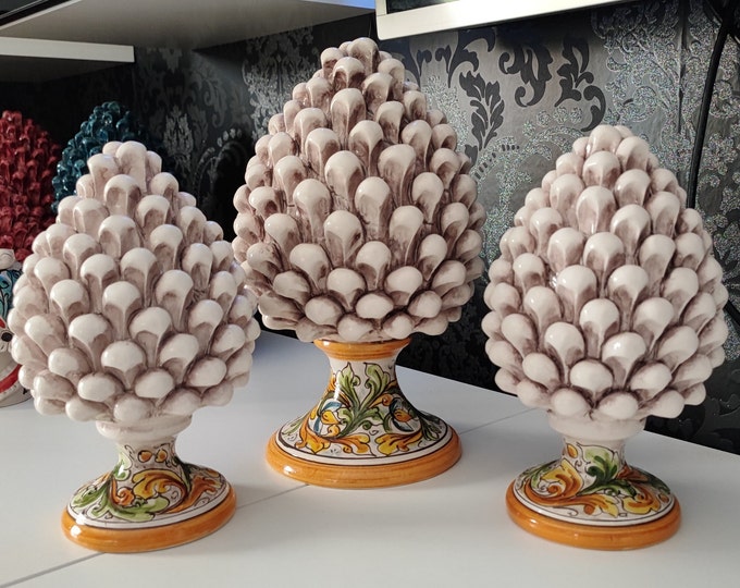 Handcrafted Sicilian Ceramic Pine Cone - Stunning Mediterranean Art ...