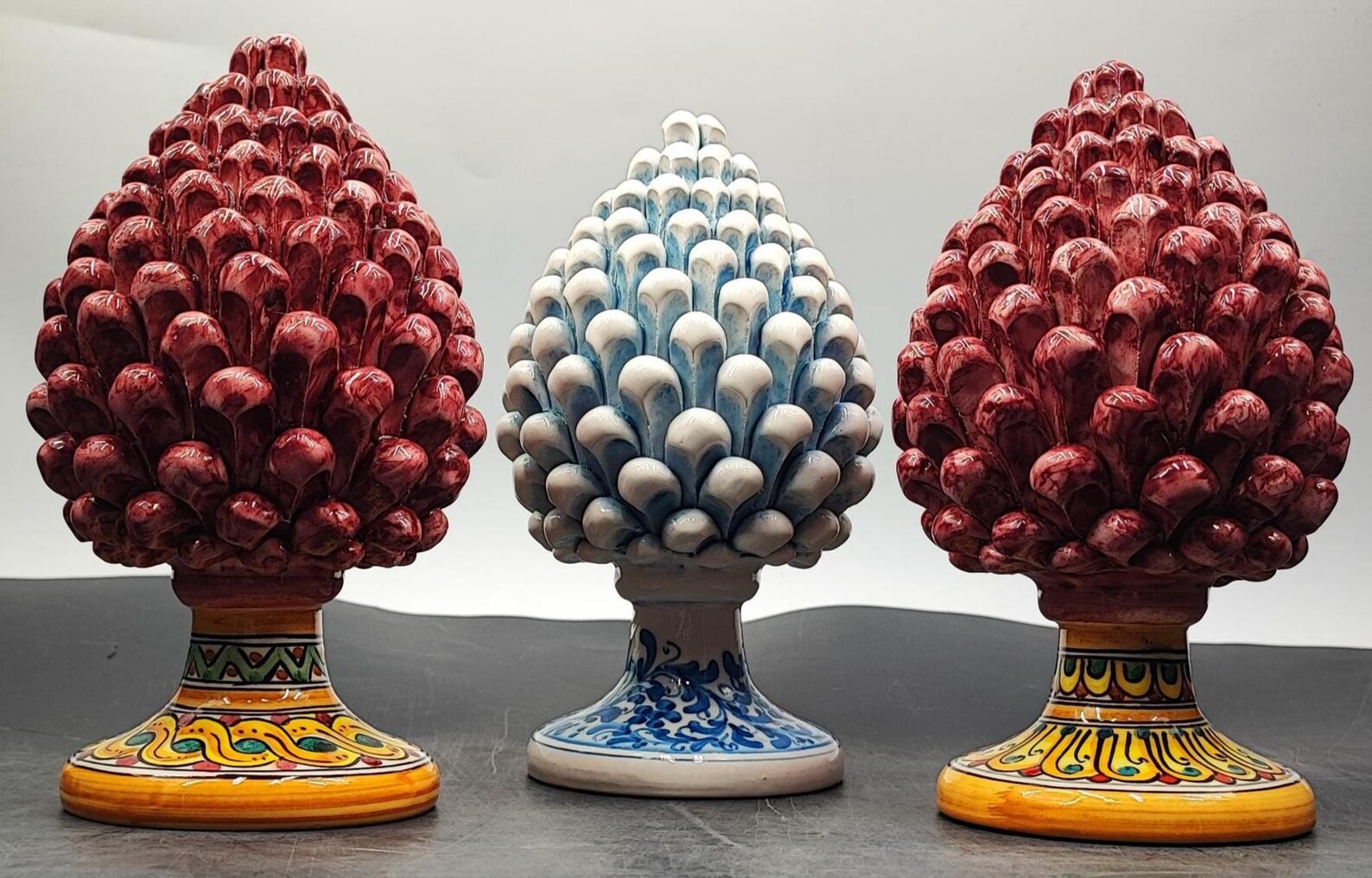 Handmade Sicilian Ceramic Pine Cone: Multicolour Italian Pottery - Etsy