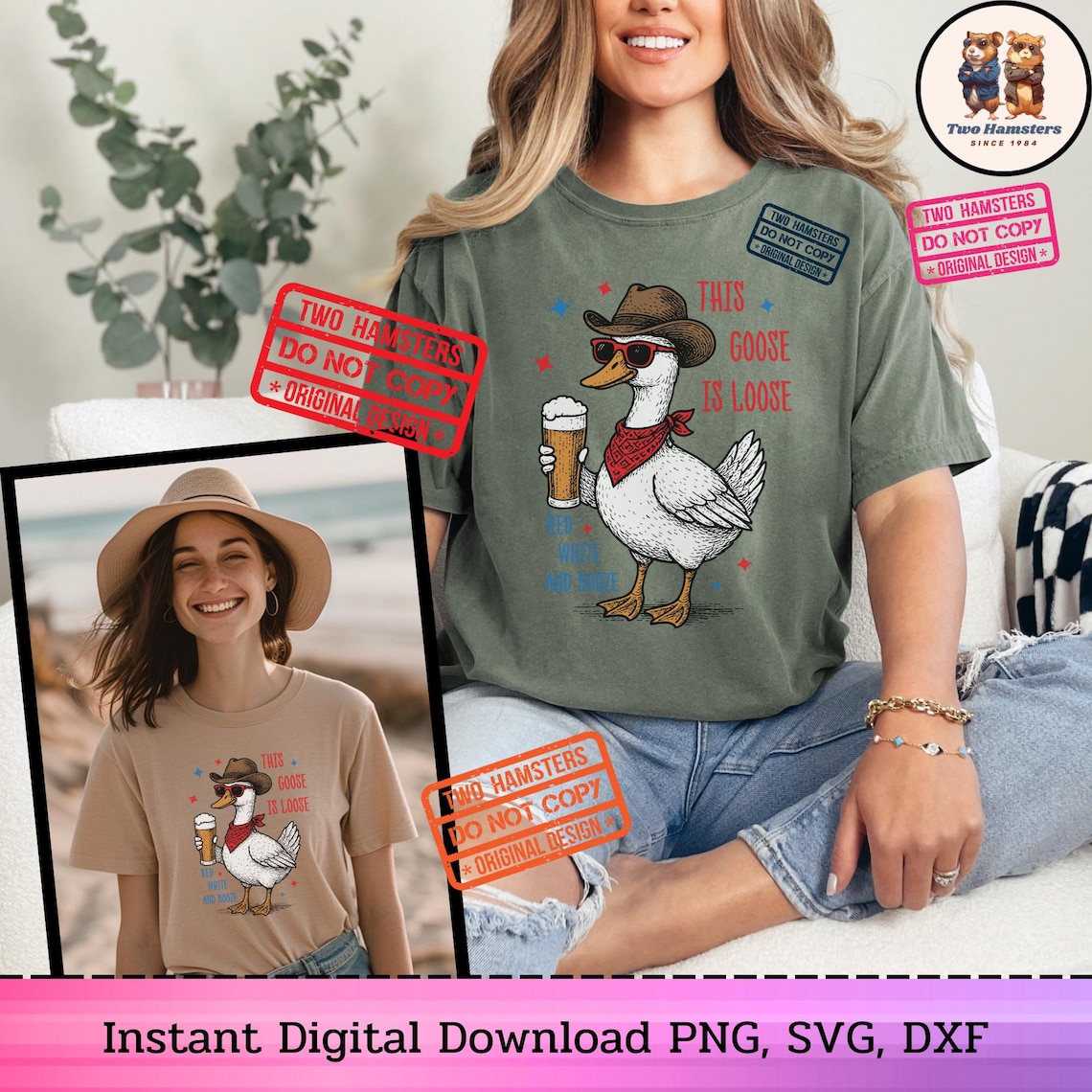 Silly Drunken Goose Illustration: SVG PNG DXF Cricut Print (digital ...