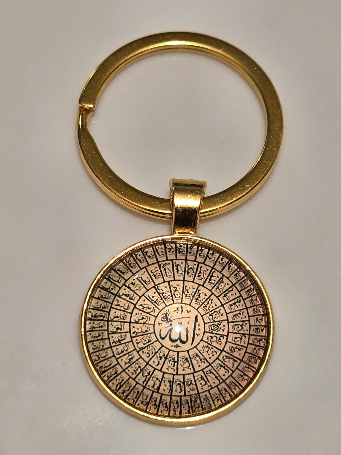 99 Names of Allah الله in Arabic Islamic Keychain Keyring Gold Colour ...