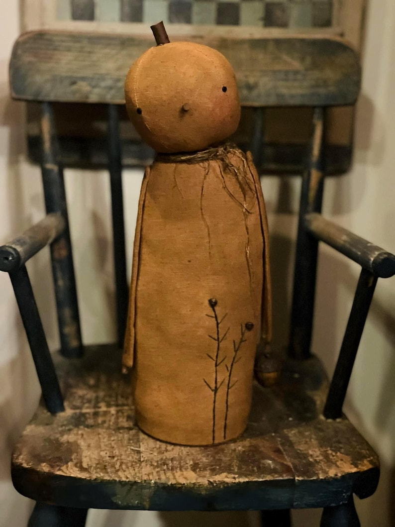 Willow a Rustic Farmhouse Primitive Pumpkin Fall Figure With Acorn and ...
