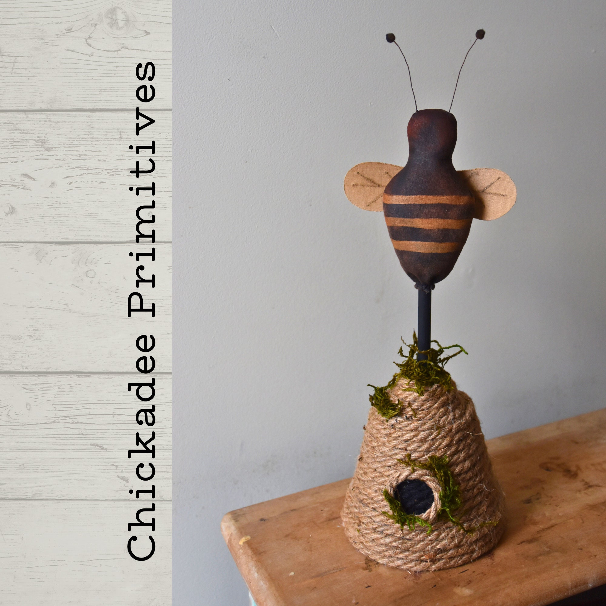 Primitive Farmhouse Spring Bee With Skep Digital PATTERN ONLY - Etsy