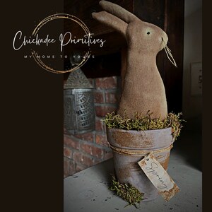 Primitive Farmhouse Garden Bunny Rabbit Digital Pattern by Chickadee ...