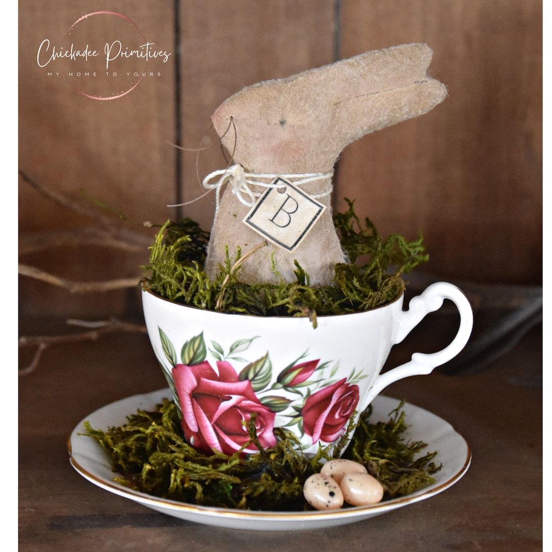 Primitive Teacup Farmhouse Bunny Digital Pattern by Chickadee ...