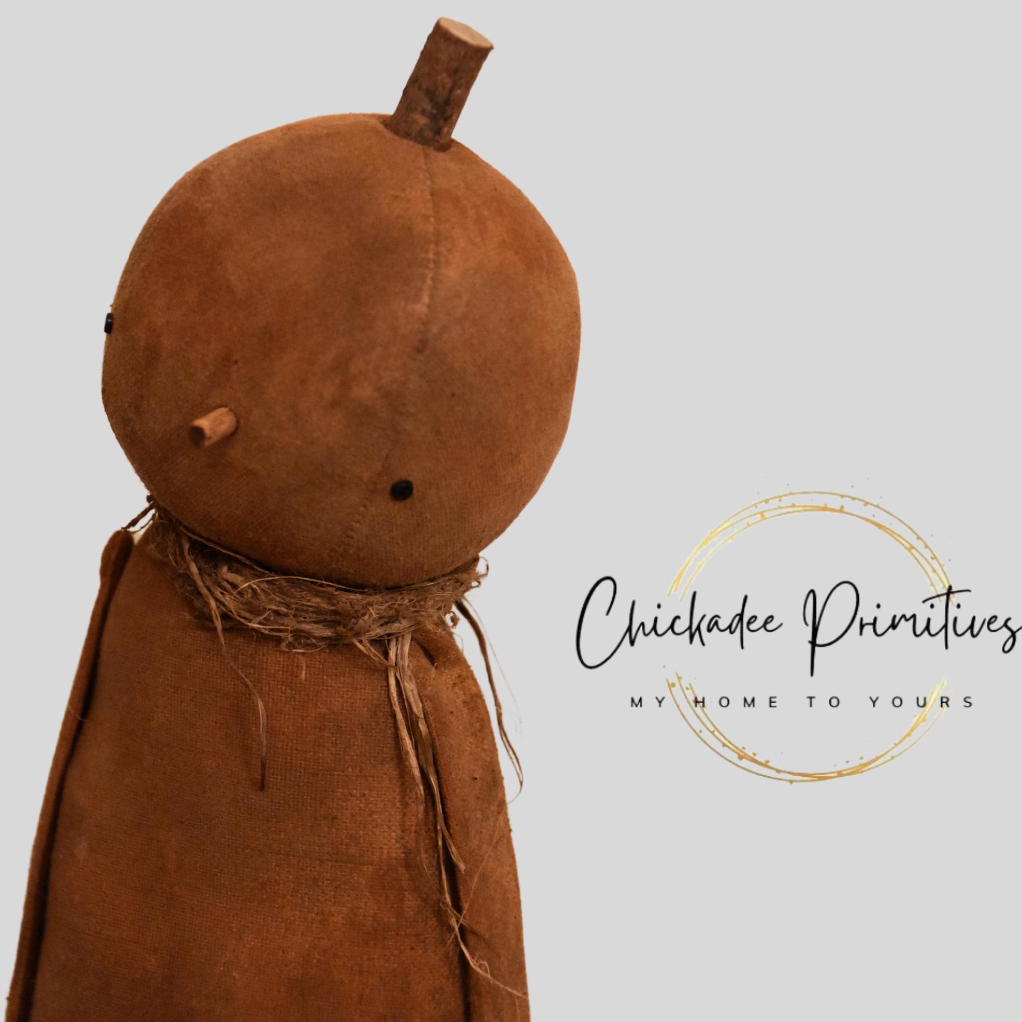 Willow a Rustic Farmhouse Primitive Pumpkin Fall Figure With Acorn and ...