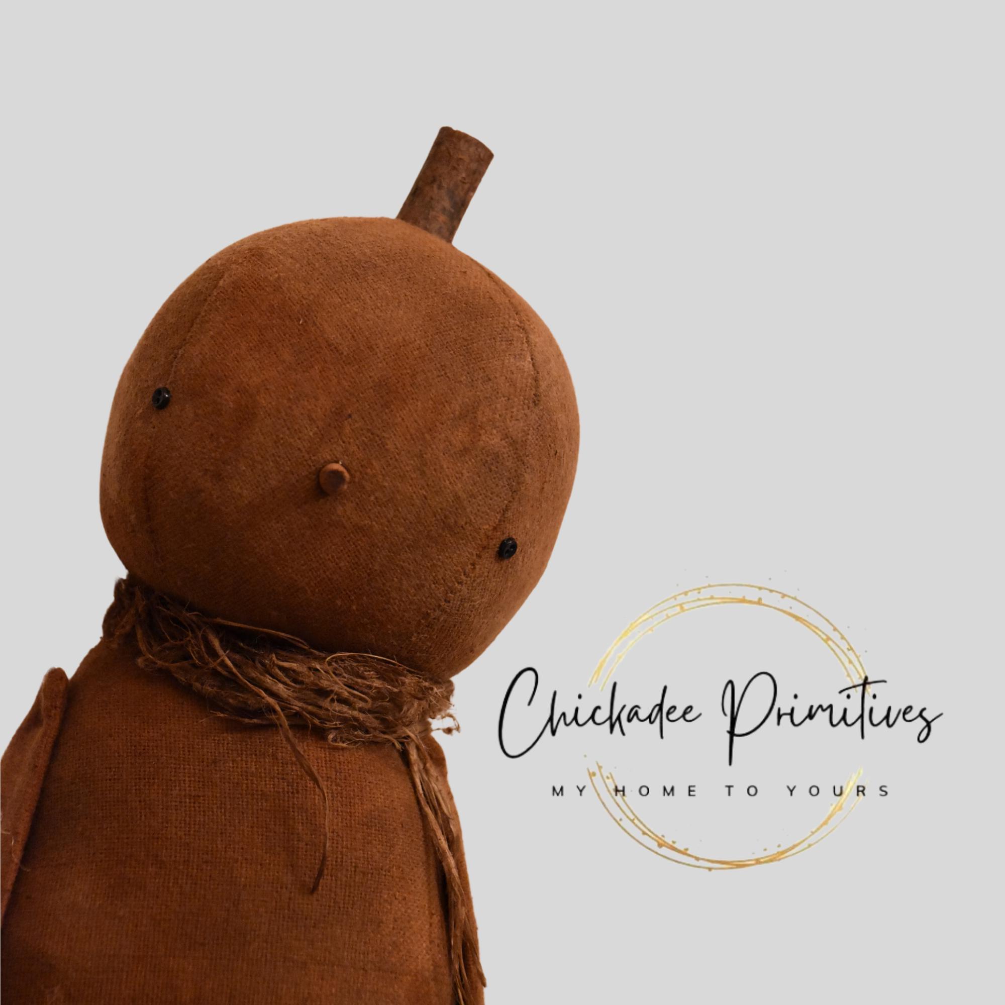 Willow a Rustic Farmhouse Primitive Pumpkin Fall Figure With Acorn and ...