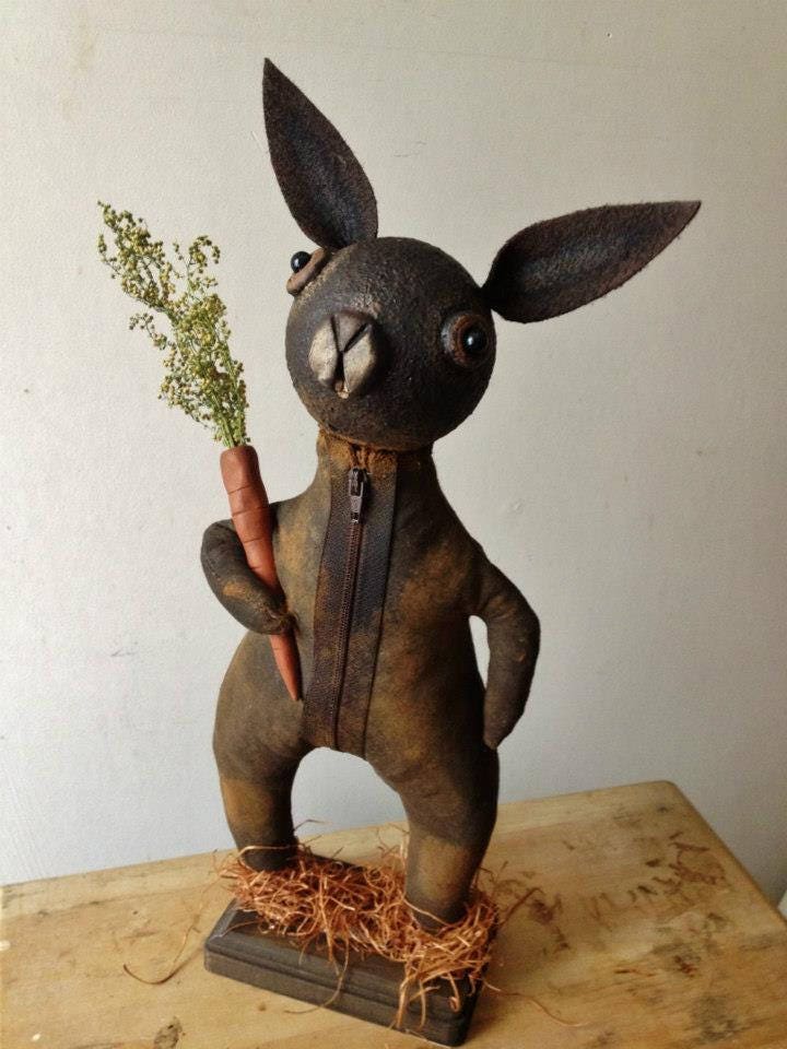 Primitive Folk Art Buny Rabbit Pattern - Etsy